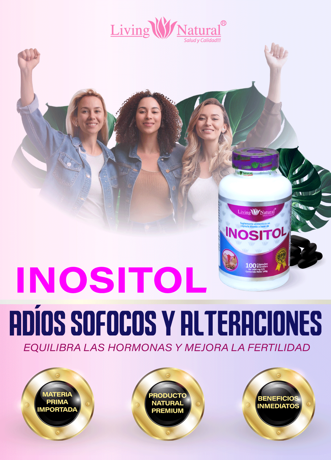 INOSITOL | FRASCO x100 | CAPS BLANDA 1400mg – Living Natural™ Ecuador