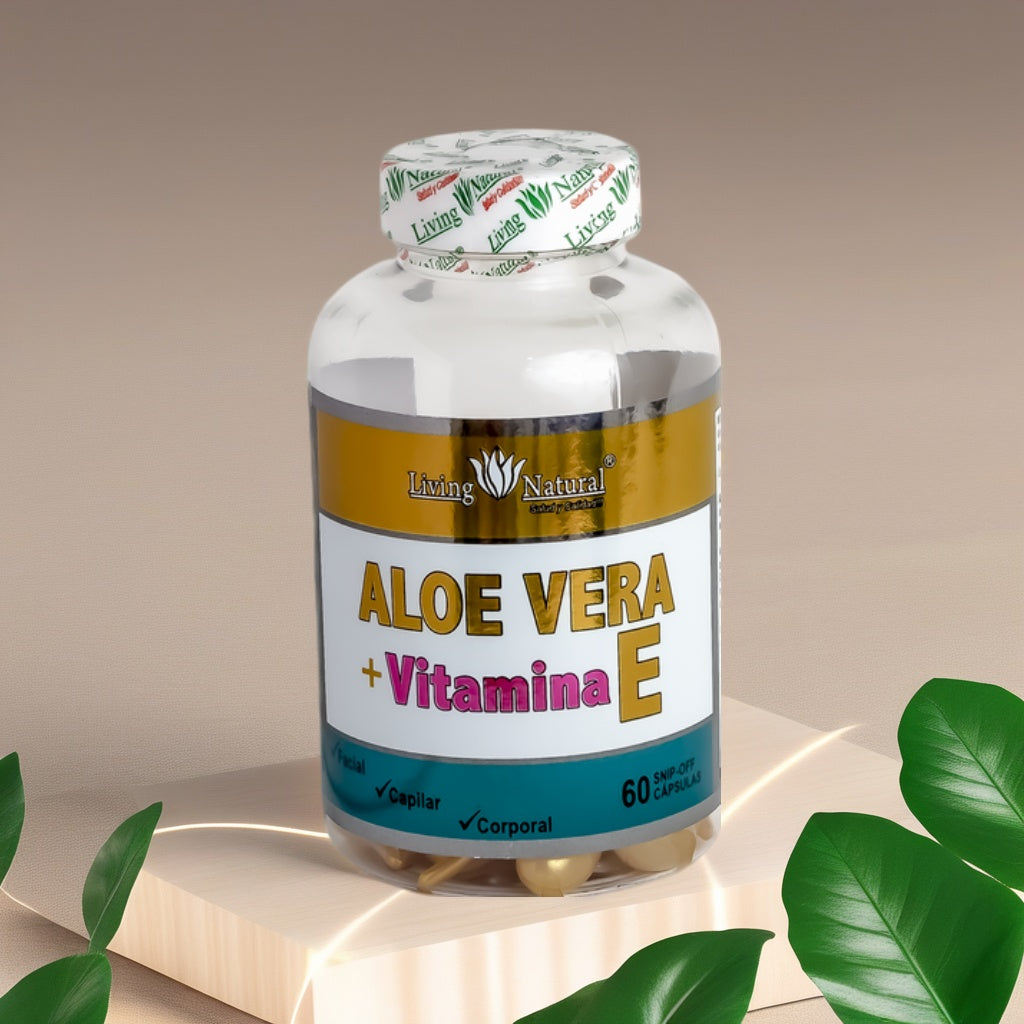 ALOE VERA FACIAL + VITAMINA E | 600 mg | 60X – Living Natural™ Ecuador