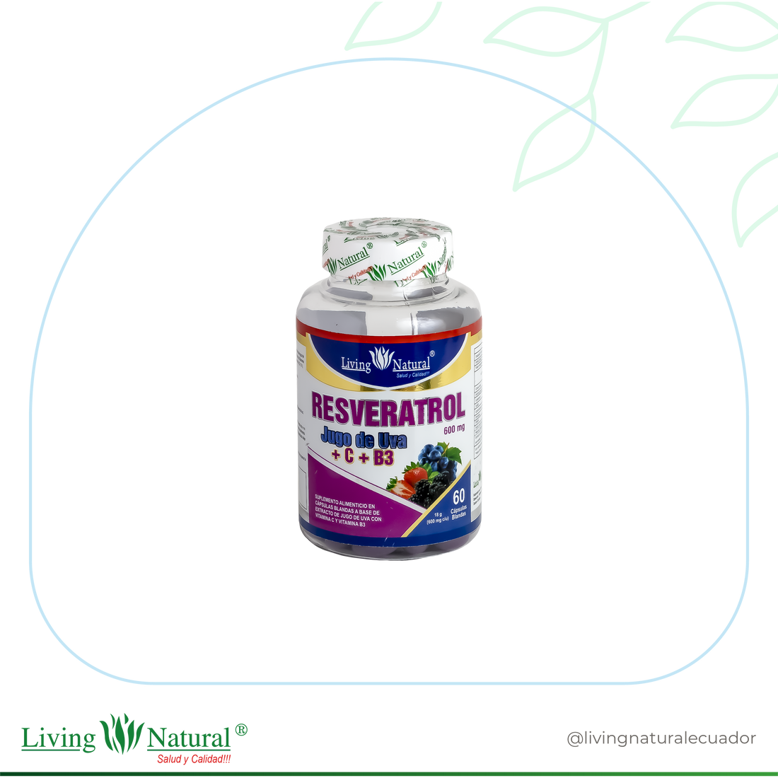 RESVERATROL CÁPSULA BLANDA FRASCO | X30, X60 | 600 mg – Living Natural ...